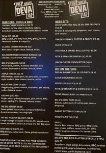 Food Menu - The Deva Tap, Chester, Cheshire